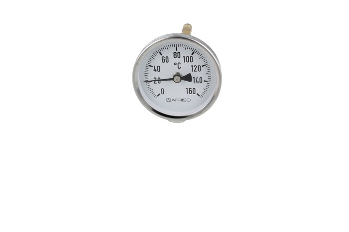 Termometr bimetaliczny BiTh 80, fi80 mm, 0÷160°C, L 150 mm, G1/2 Termometr bimetaliczny BiTh 80, fi80 mm, 0÷160°C, L 150 mm, G1/2