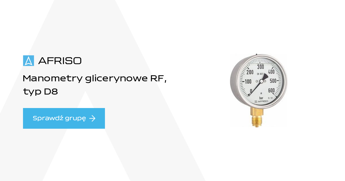 Manometry glicerynowe RF, typ D8 - katalog produktów AFRISO - AFRISO.pl