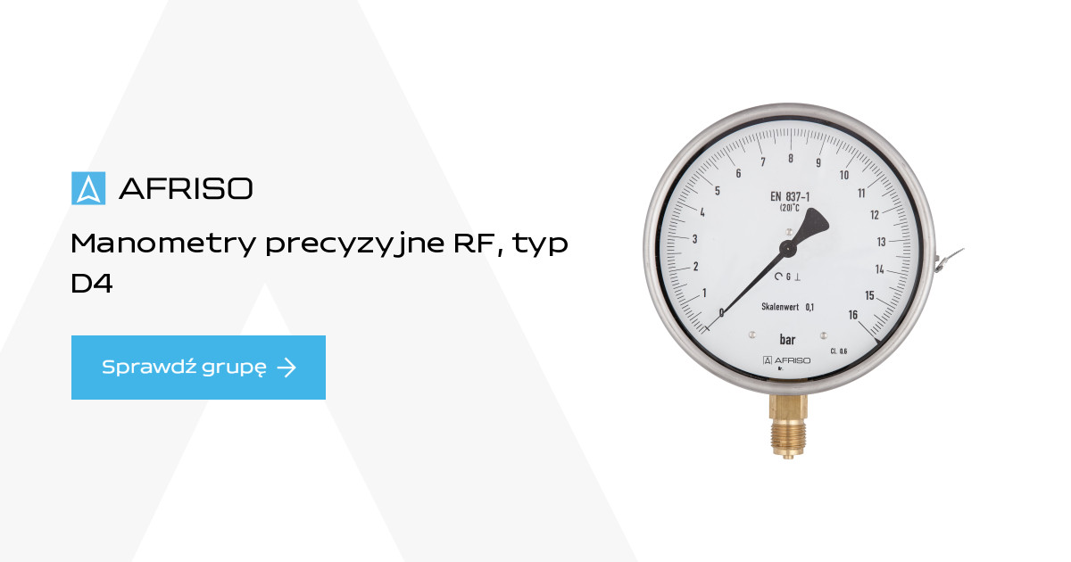 Manometry precyzyjne RF, typ D4 - katalog produktów AFRISO - AFRISO.pl