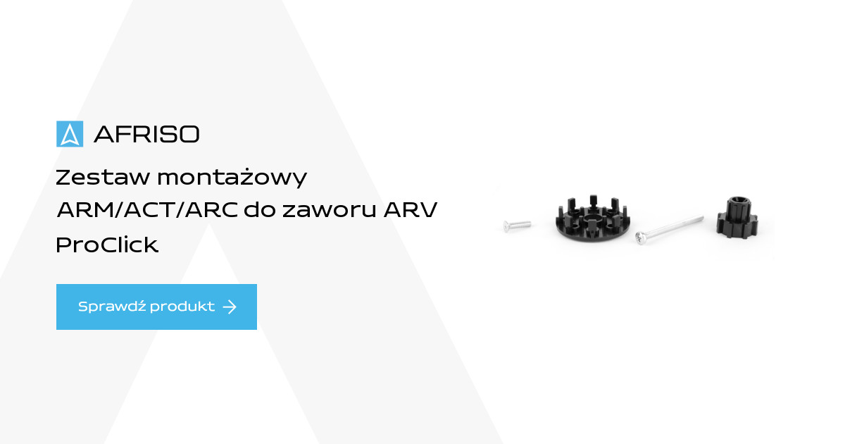 Zestaw montażowy ARM/ACT/ARC do zaworu ARV ProClick - AFRISO.pl