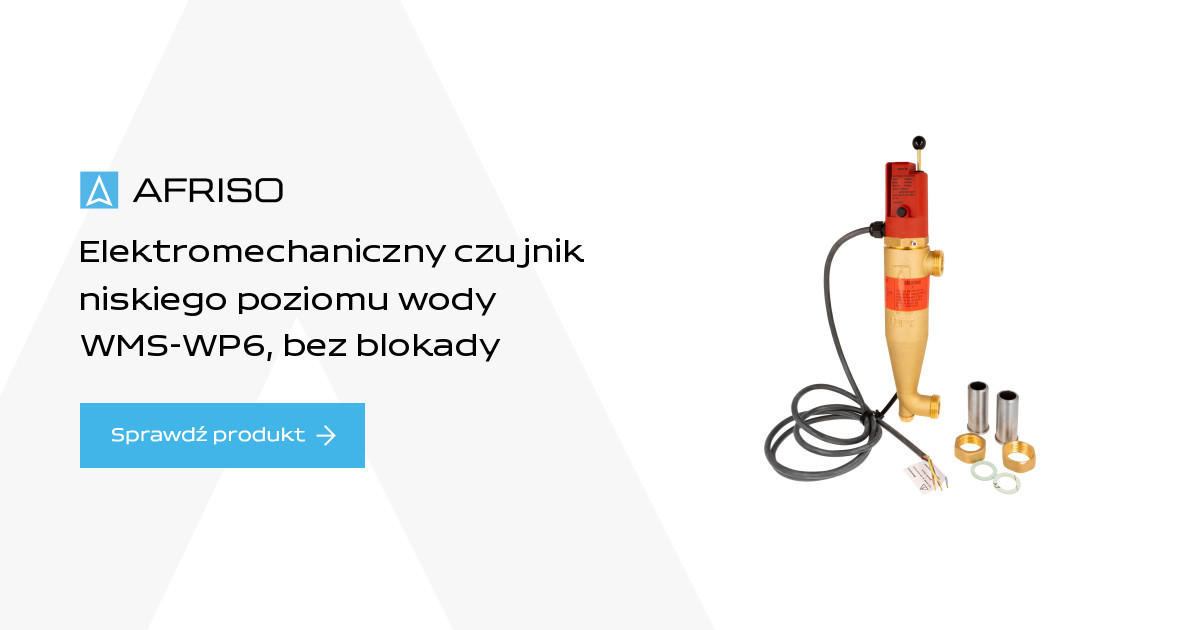 Elektromechaniczny czujnik niskiego poziomu wody WMS-WP6, bez blokady ...