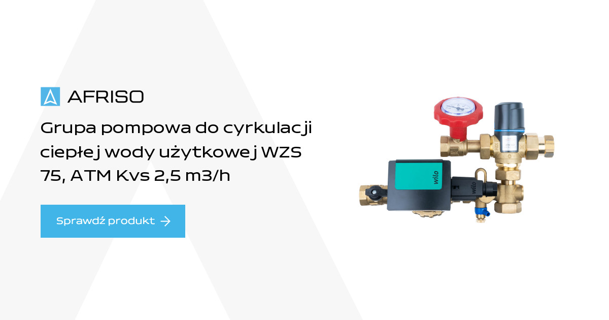 Grupa pompowa do cyrkulacji ciepłej wody użytkowej WZS 75, ATM Kvs 2,5 ...