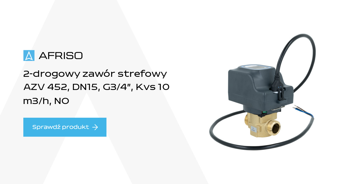 2-drogowy zawór strefowy AZV 452, DN15, G3/4", Kvs 10 m3/h, NO - AFRISO.pl