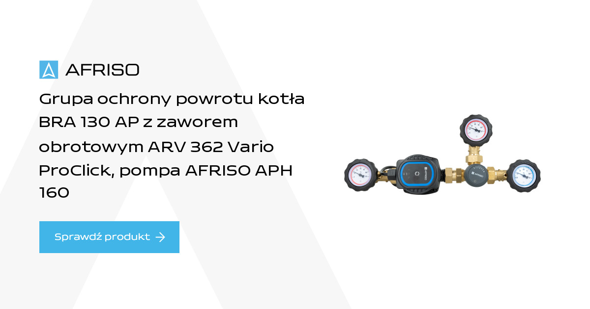 Grupa ochrony powrotu kotła BRA 130 AP z zaworem obrotowym ARV 362 ...