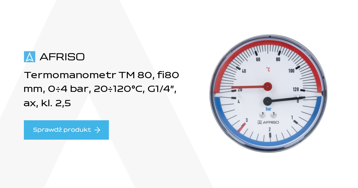 Termomanometr TM 80, fi80 mm, 0÷4 bar, 20÷120°C, G1/4", ax, kl. 2,5 ...